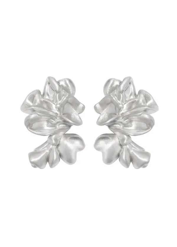Completedworks Handcrafted Plated Sculptural Earrings - Silver