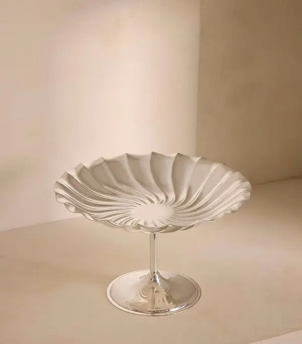 SOHO HOME Plated Stainless Steel Mews Footed Platter - Silver