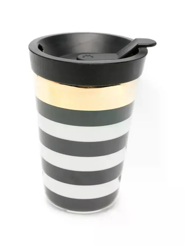 SIEGER BY FÜRSTENBERG Striped Gold-tone Travel Cup