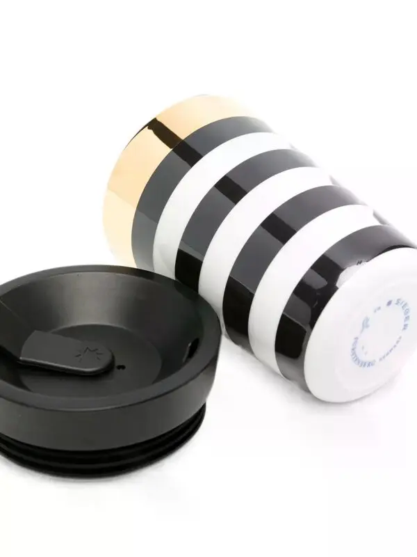 SIEGER BY FÜRSTENBERG Striped Gold-tone Travel Cup