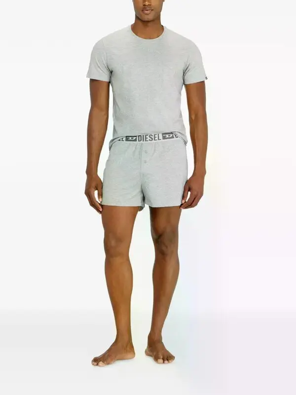 DIESEL® Logo-waistband Button-front Cotton Boxers - Grey