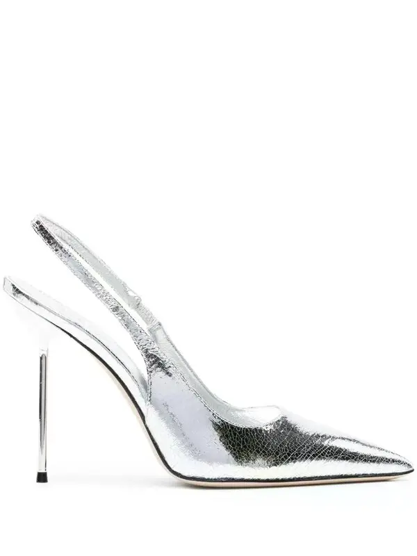 Paris Texas Lidia 115mm Metallic-effect Leather Pumps - Silver