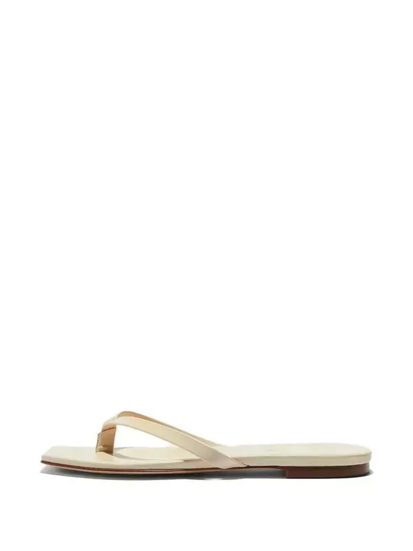 AeydĒ Renee Square-toe Leather Sandals - Neutrals