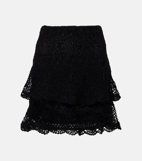 Anna Kosturova Florence Cotton Crochet Miniskirt