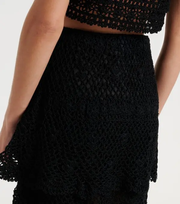 Anna Kosturova Florence Cotton Crochet Miniskirt