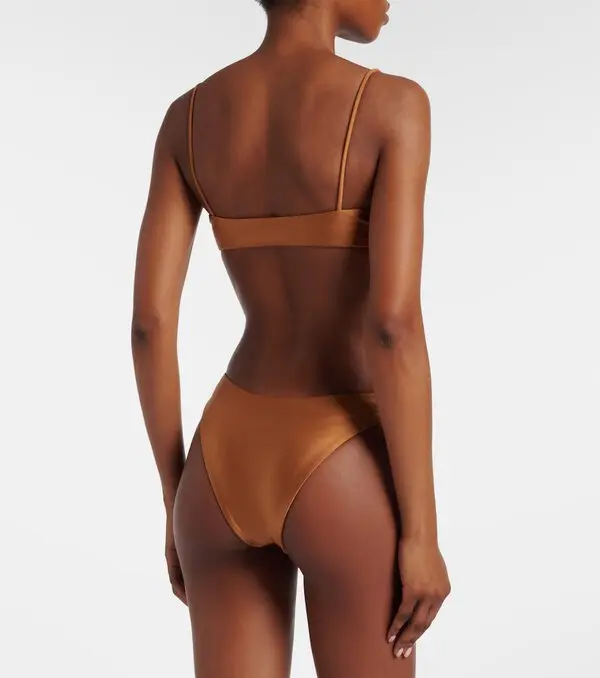Jade Swim Vera Bikini Bottoms In Rose Down Sheen - Brown