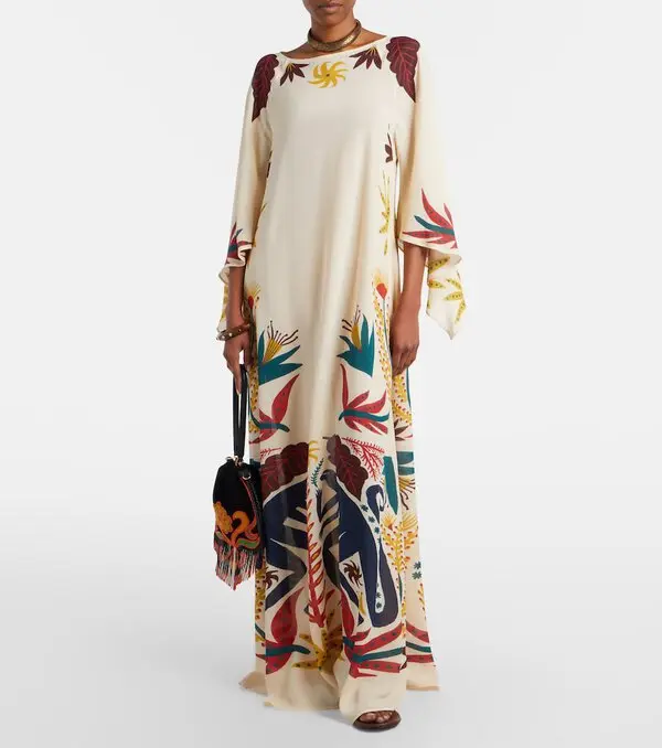 Etro Printed Maxi Dress - White