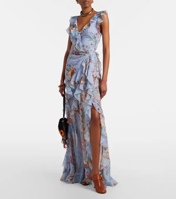 Etro Printed Ruffled Maxi Dress