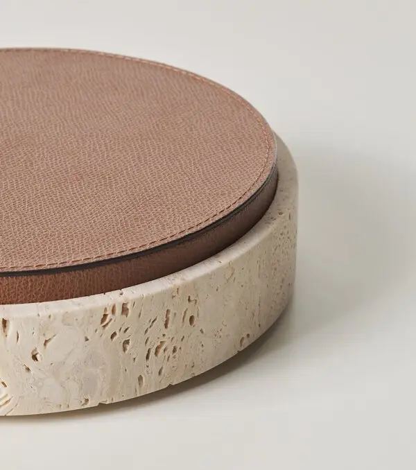 GIOBAGNARA Giza Small Marble And Leather Box