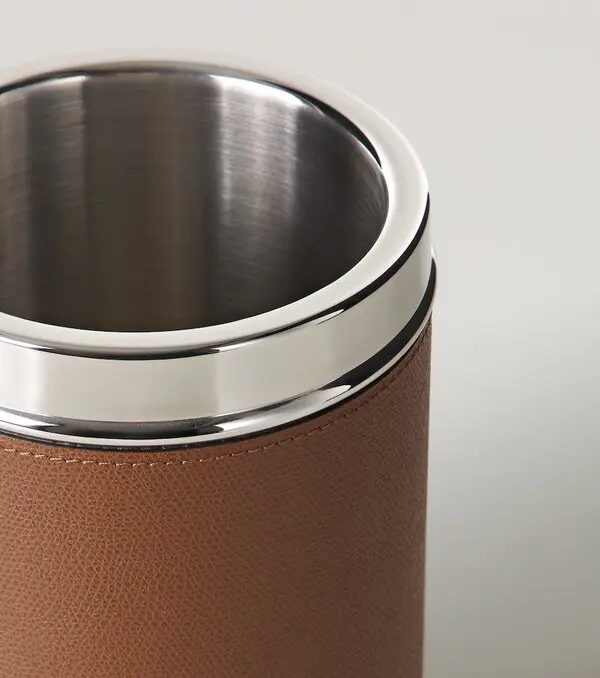 GIOBAGNARA Ocean Steel And Leather Bottle Cooler - Brown