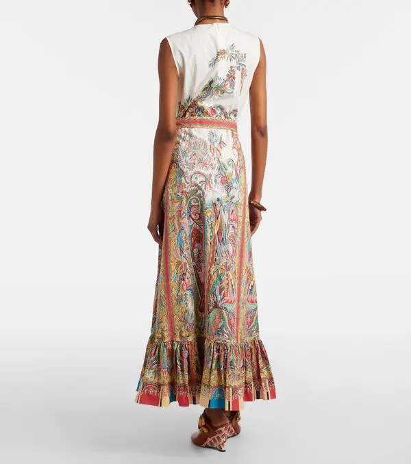 Etro Belted Printed Cotton Maxi Dress