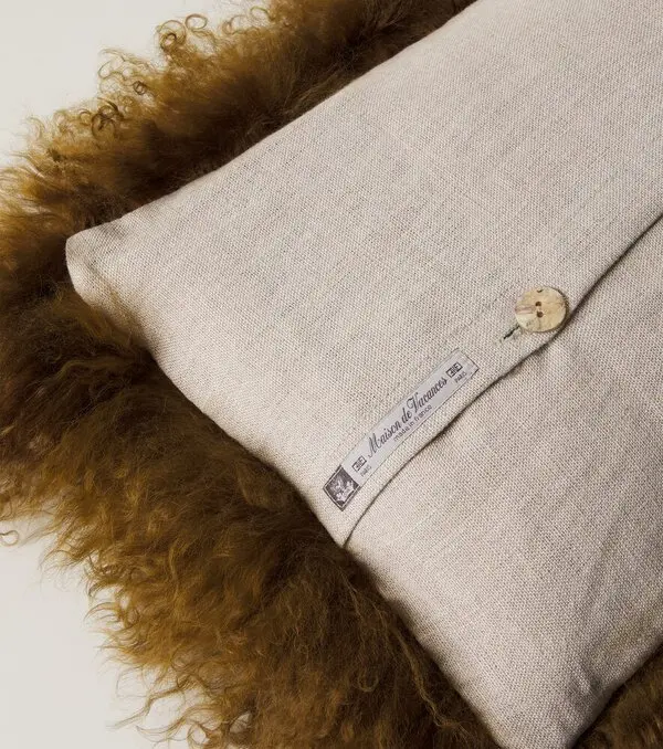 Maison De Vacances Shearling And Linen Cushion