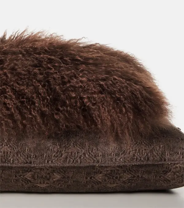 Maison De Vacances Shearling And Linen Cushion