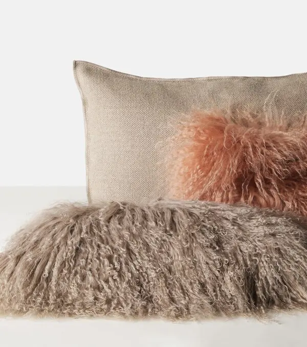 Maison De Vacances Shearling And Linen Cushion