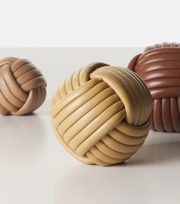 GIOBAGNARA Nodo Leather Doorstop - Beige