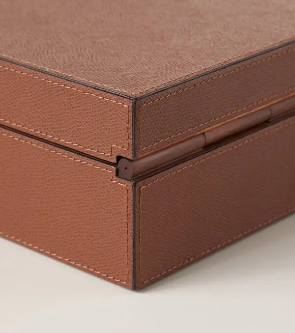 GIOBAGNARA Santiago Leather And Wooden Cigar Box