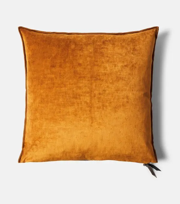 Maison De Vacances Leather-trimmed Cushion - Brown