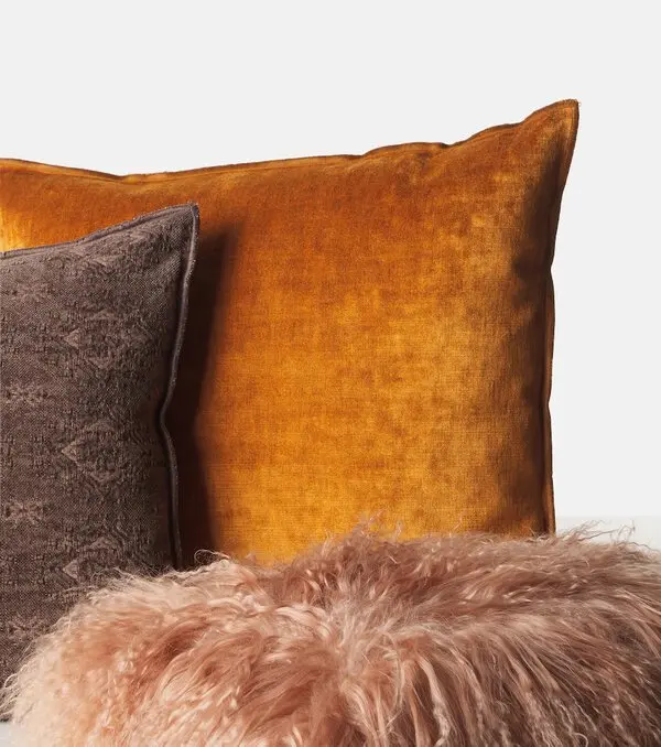 Maison De Vacances Leather-trimmed Cushion