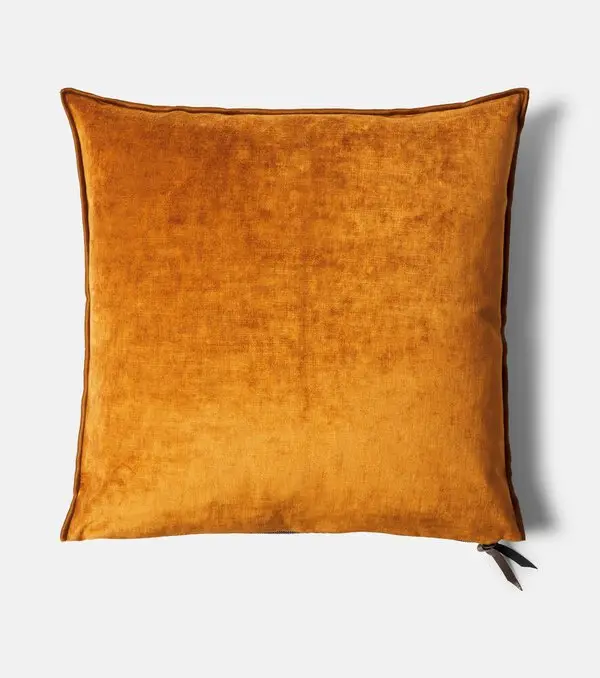 Maison De Vacances Leather-trimmed Cushion - Brown