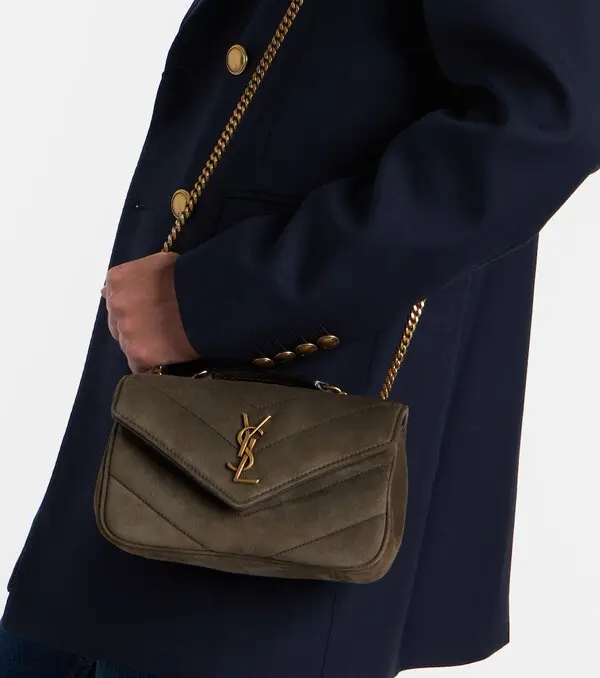 Saint Laurent Loulou Mini Suede Shoulder Bag