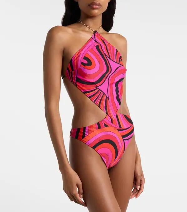 Emilio Pucci Iride Cutout Swimsuit - Multicoloured