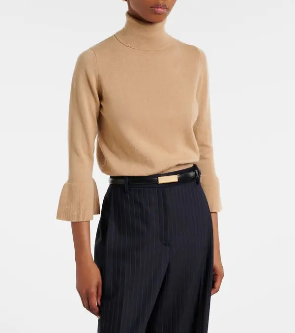 Jardin Des Orangers Turtleneck Wool And Cashmere Sweater - Beige