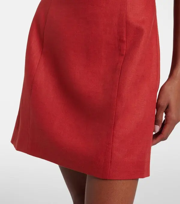 SIR. Linen Mini Dress - Red