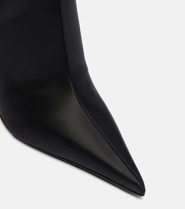 Amina Muaddi Barbara Satin Knee-high Boots - Black