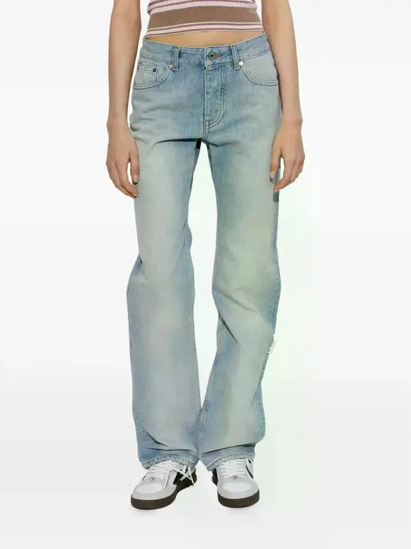 Off-White Logo Tag Straight Leg Jeans