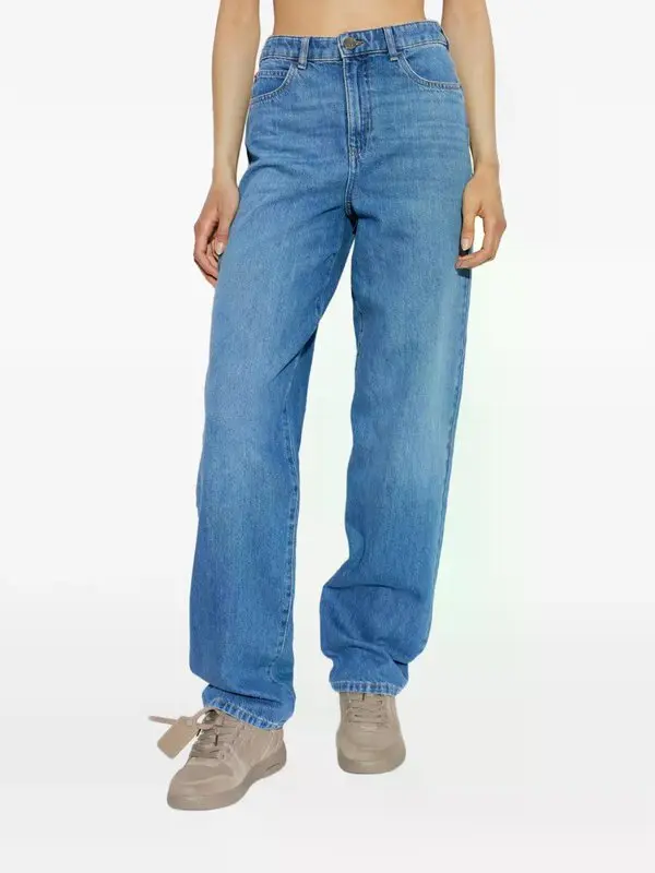 Emporio Armani Logo Plaque Straight-leg Jeans - Blue