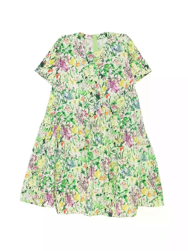 JNBY Floral Print Round Neck Dress - Green