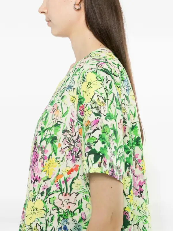 JNBY Floral Print Round Neck Dress - Green