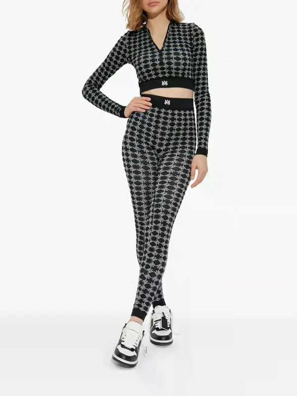 Amiri Geometric Print Half Zip T-shirt