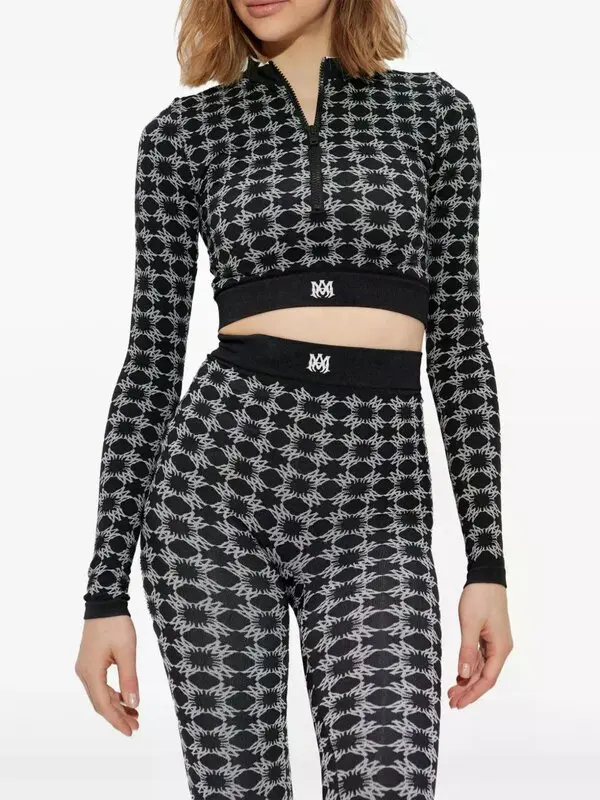 Amiri Geometric Print Half Zip T-shirt