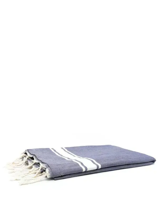 MC2 SAINT BARTH Fringe-detail Beach Towel - Blue