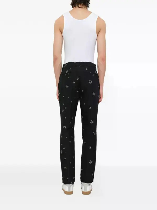 Alexander McQueen High-waisted Trousers With All-over Print