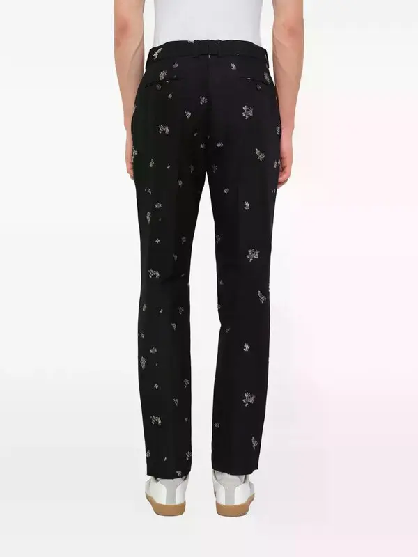 Alexander McQueen High-waisted Trousers With All-over Print