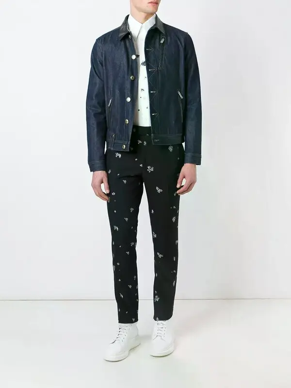 Alexander McQueen High-waisted Trousers With All-over Print