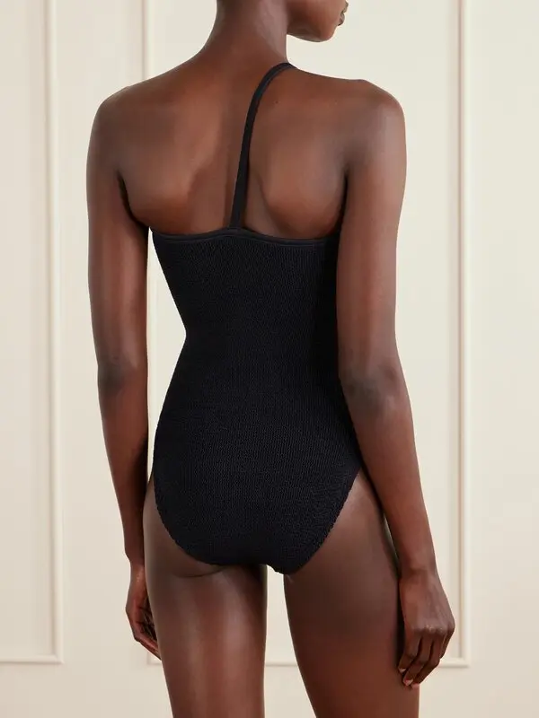 Hunza G One-shoulder Original Crinkle™ Swimsuit - Black
