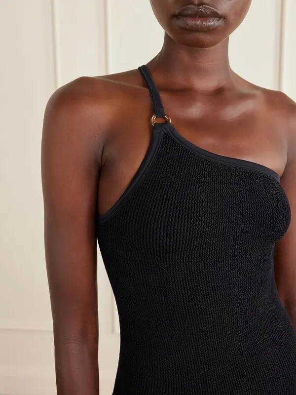 Hunza G One-shoulder Original Crinkle™ Swimsuit - Black