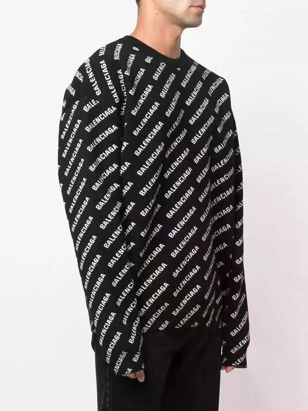 Balenciaga Intarsia-logo Crew-neck Jumper