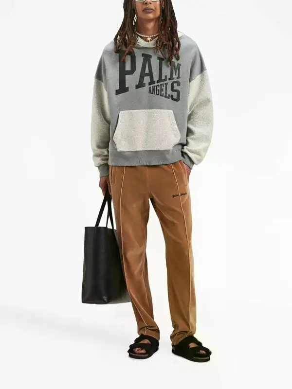 Palm Angels Logo Print Cotton Hoodie
