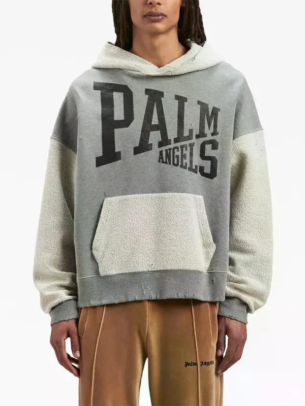 Palm Angels Logo Print Cotton Hoodie