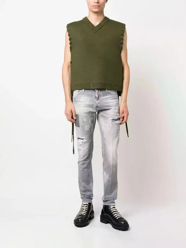 Dsquared2 Distressed Straight-leg Jeans