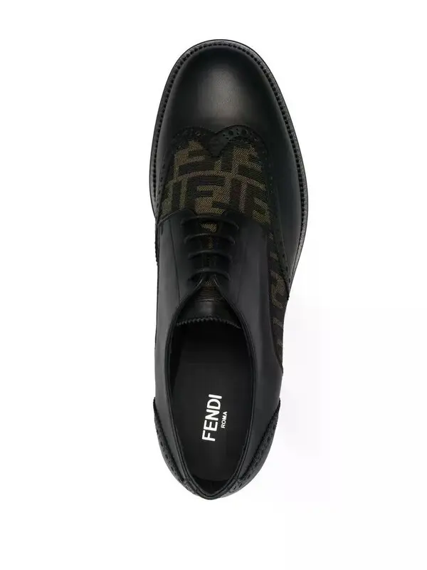 Fendi Ff-pattern Leather Derby Shoes