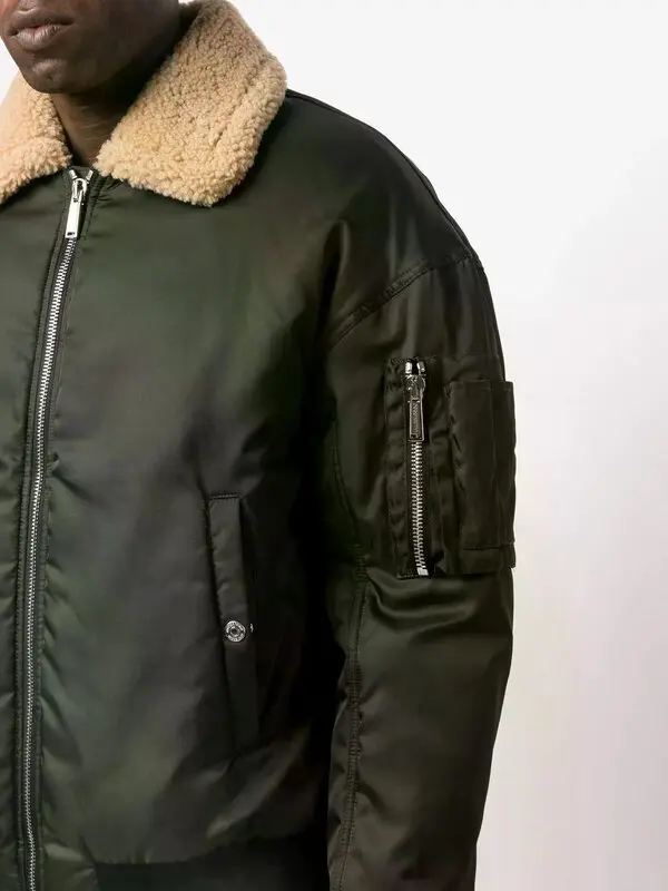 Dsquared2 Faux Shearling Trimmed Bomber Jacket