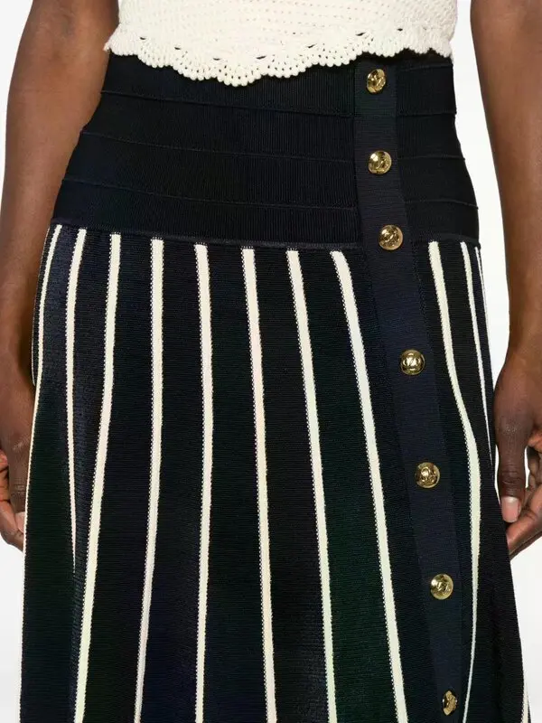 Zimmermann Striped Button-down Midi Skirt