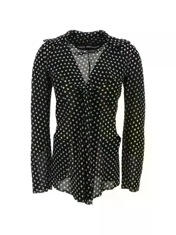 Junya Watanabe Polka-dot Sheer Shirt - Black