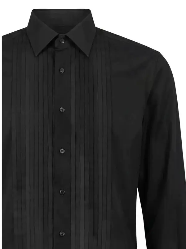 TOM FORD Pleated-bib Shirt - Black
