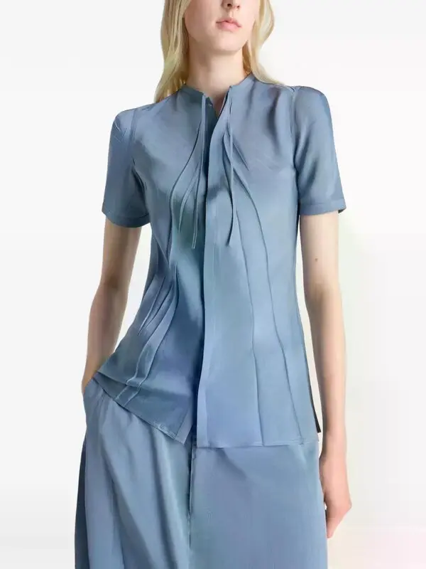 LEMAIRE Pleated Shirt With Tie Detail